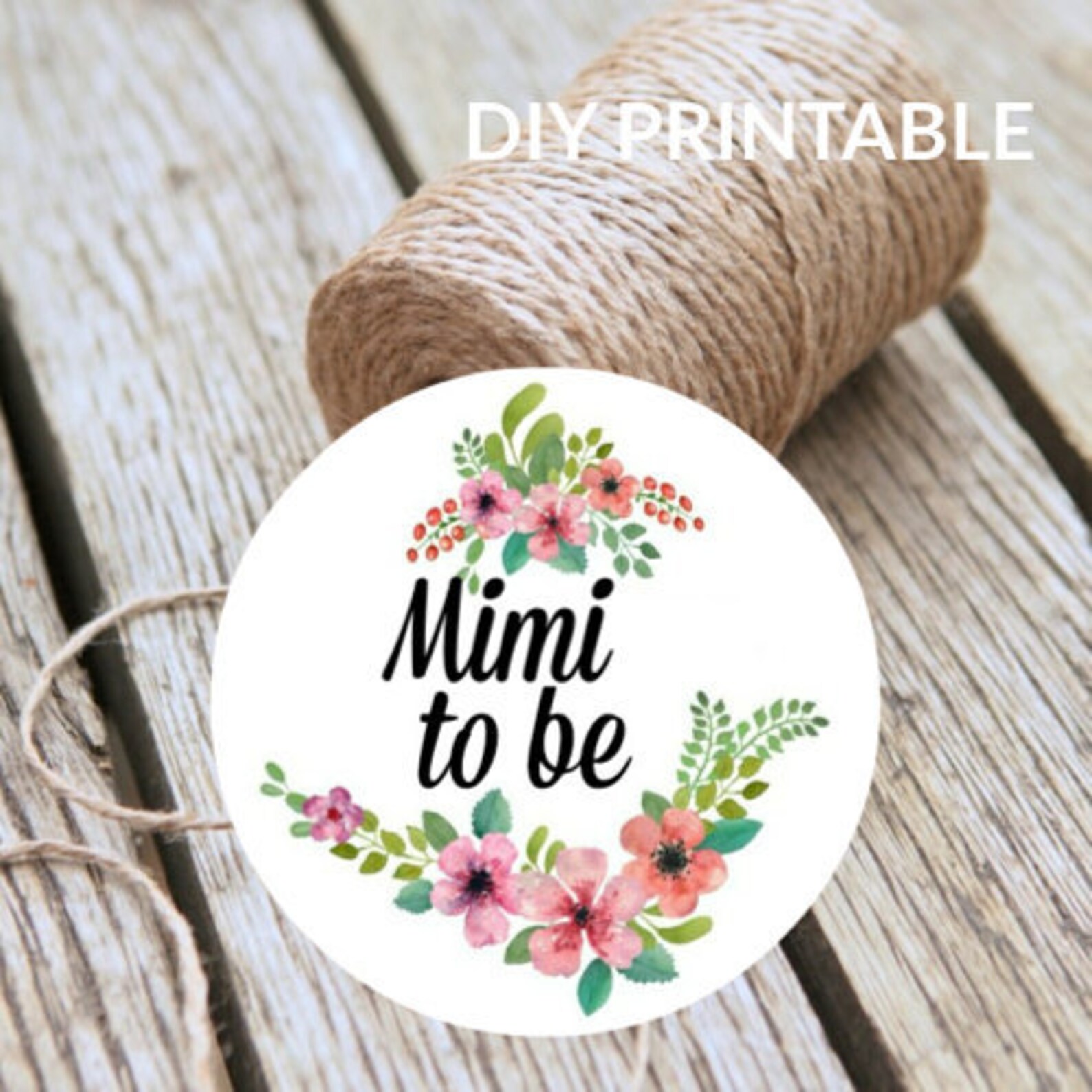 Baby Shower Mimi to Be Instant Download DIY Printable Badge Digital ...