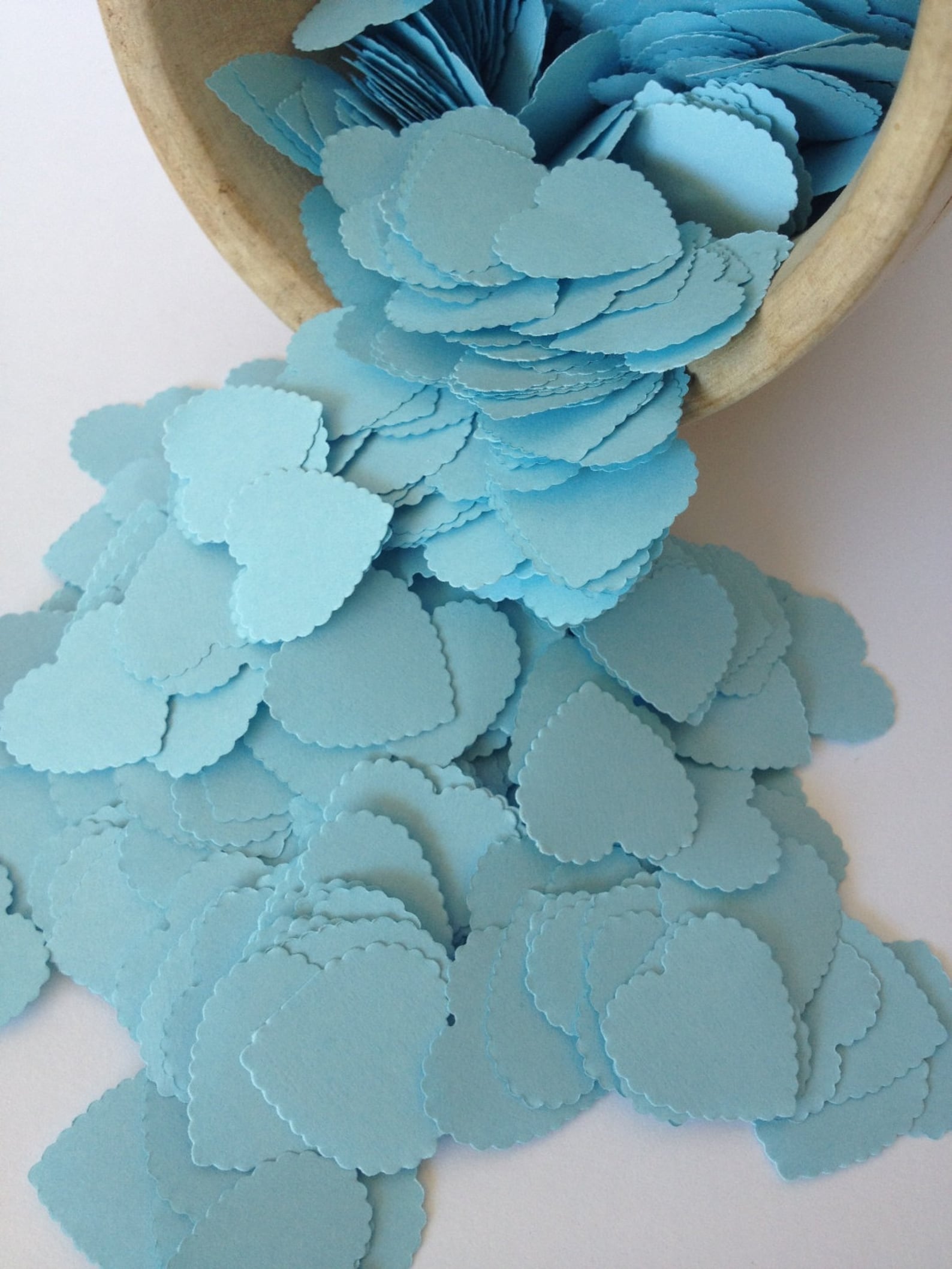 Blue Baby Shower Heart Confetti Vintage Shabby Chic Wedding Confetti ...