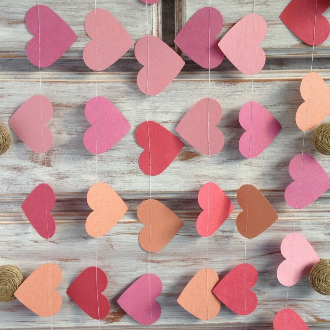 3 Metres Tropical Collection Coral Crush Pink Large Heart Garland ... 3 Metres Tropical Collection Coral Crush Pink Large Heart Garland ...