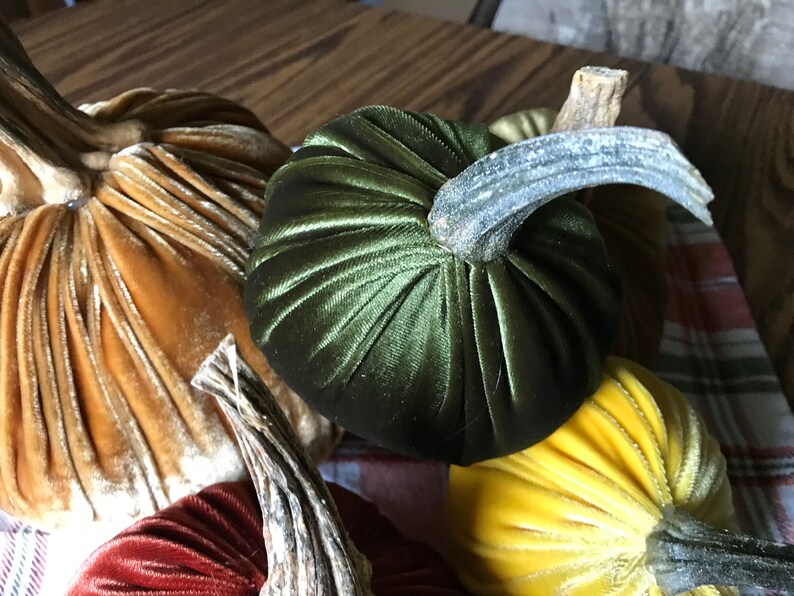 Autumn Velvet Pumpkin Centerpiece Fall Velvet Pumpkins - Etsy