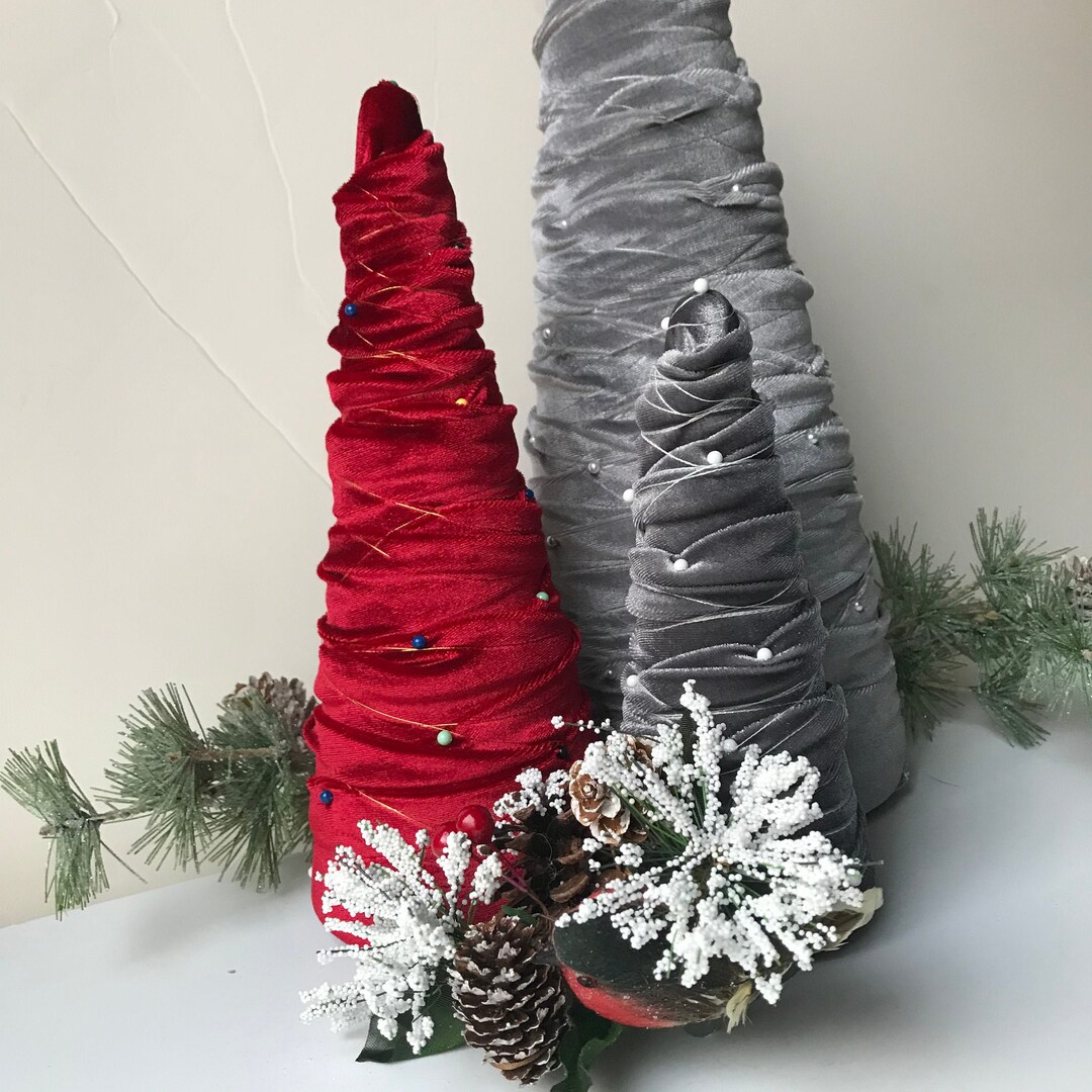 Gray and Deep Red Velvet Trees, Velvet Trees, Deep Red Velvet Tree ...