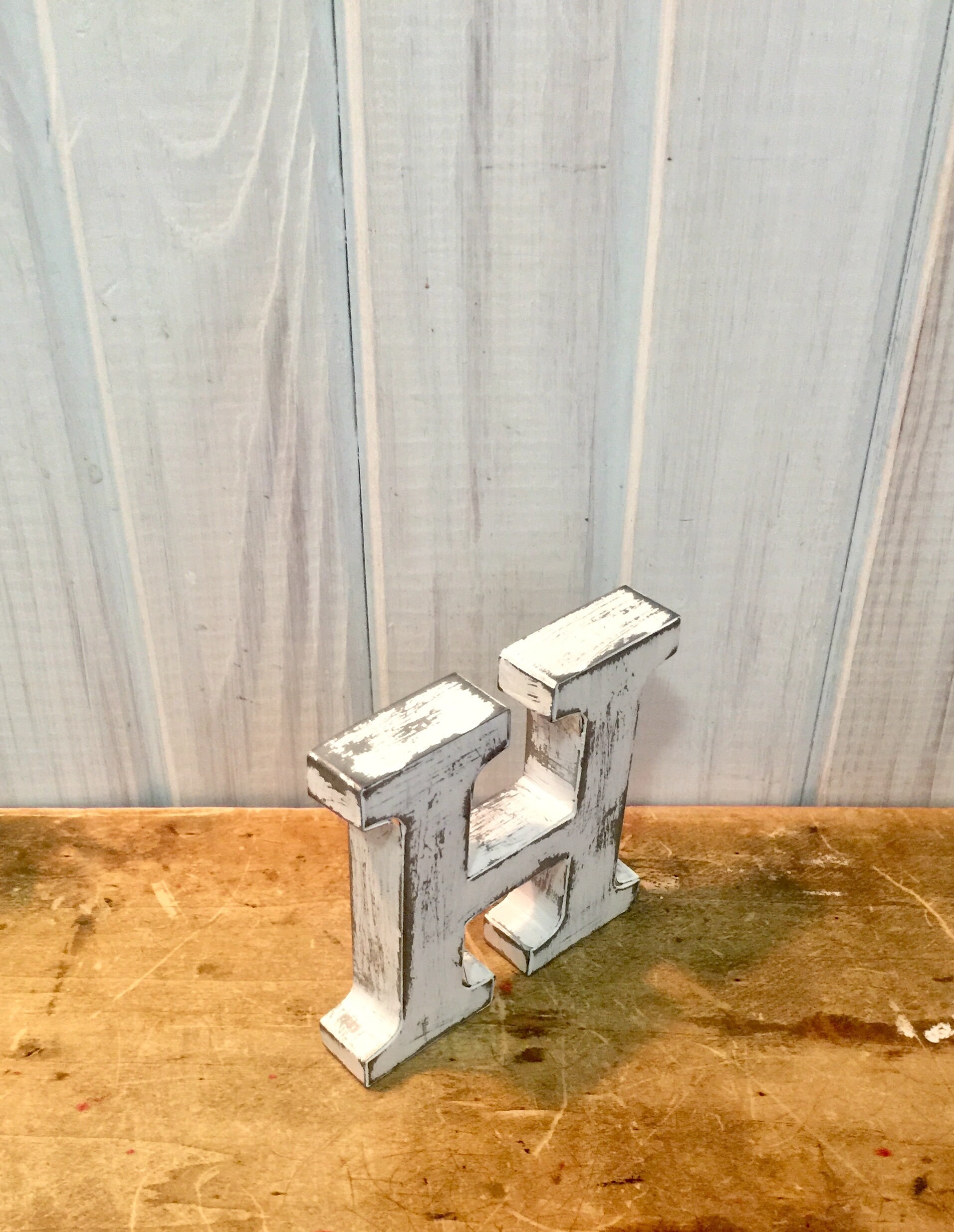 Vintage Inspired Metal Letter H Distressed Letter Soft - Etsy