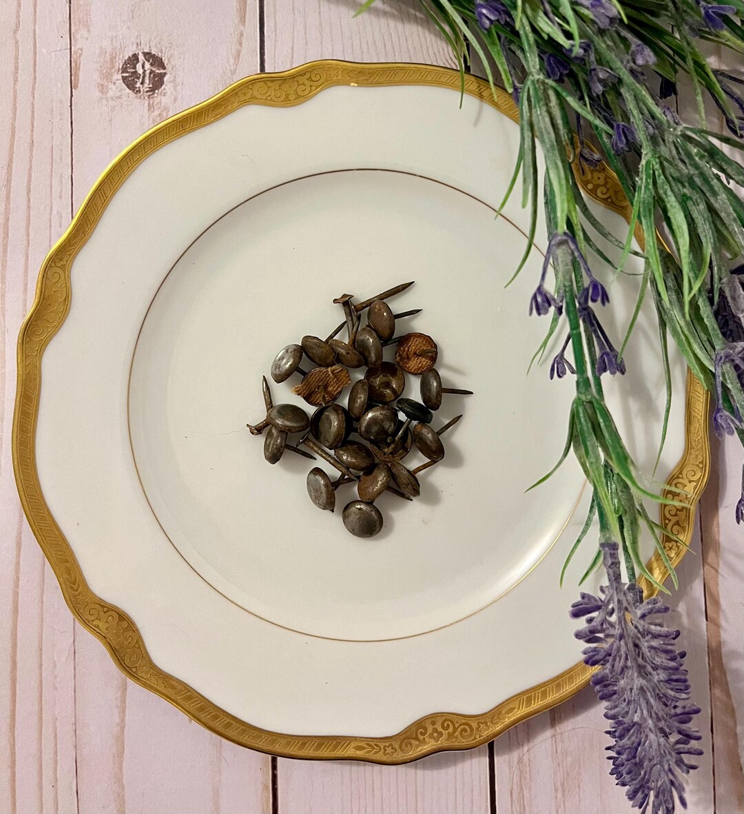 Antique Metal Upholstery Tacks ~ Rustic Metal Tacks ~ Furniture Nails ...