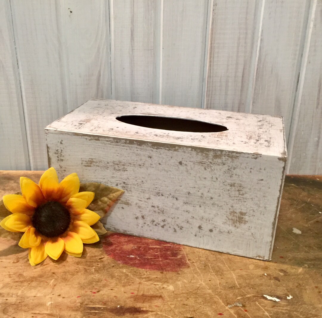 Tissue Box in Soft White Rectangular Tissue Box Holder Paper Mache ...