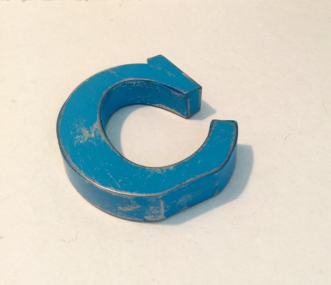 Vintage Inspired Metal Letter C Distressed Letter | Etsy