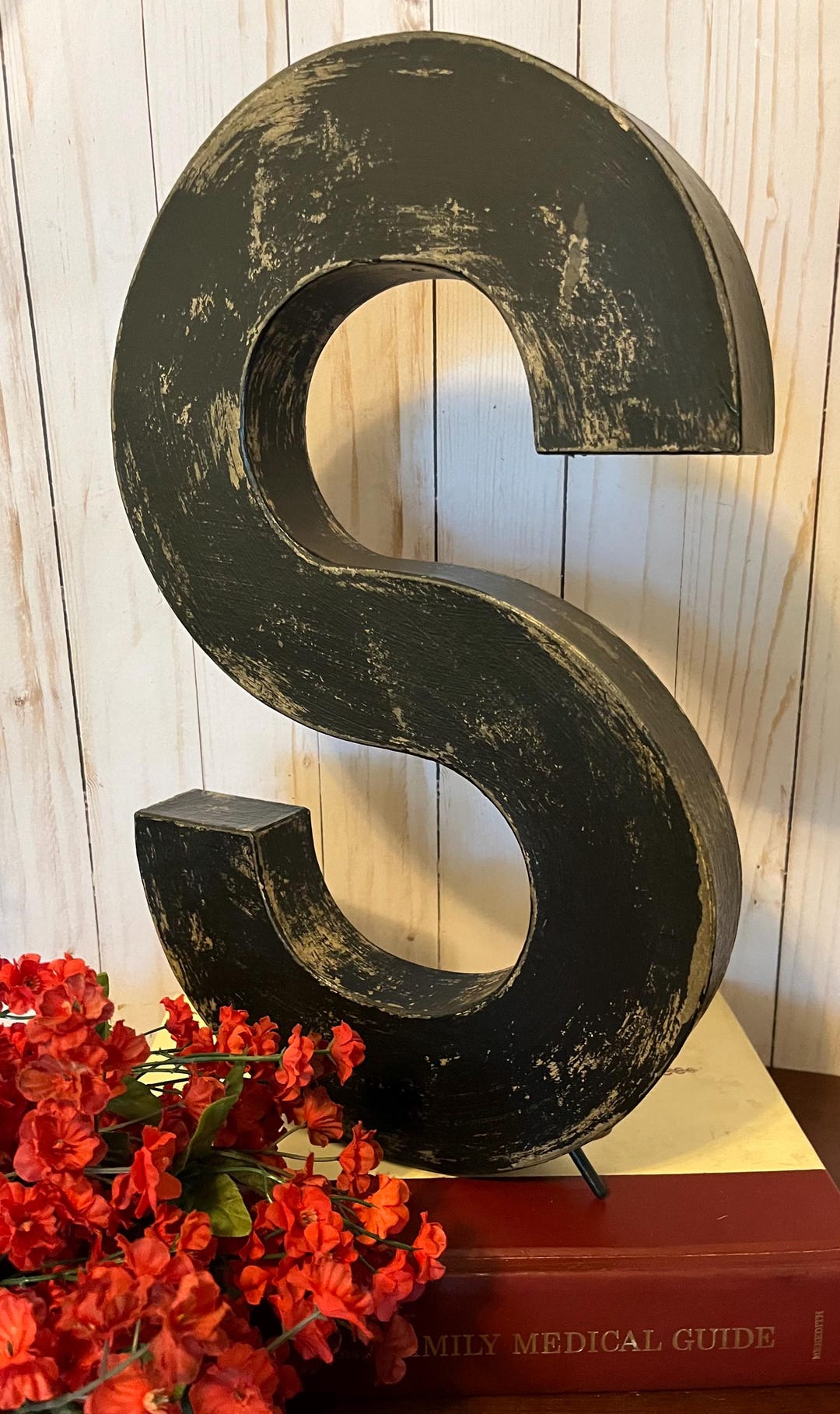 16 Inch Letter S in Soft Black ~ Free-standing ~ Wall Mount Too ...
