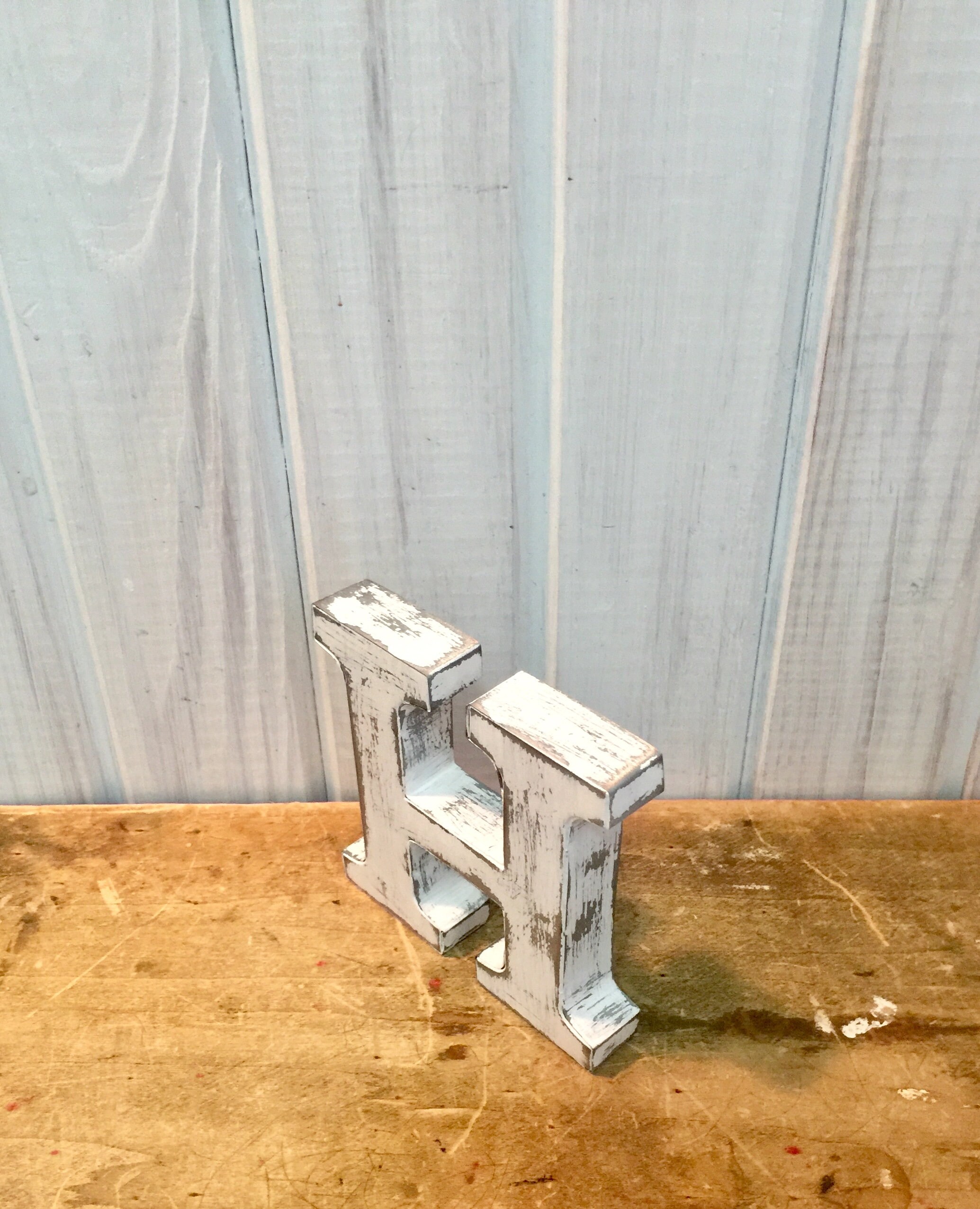 Vintage Inspired Metal Letter H Distressed Letter Soft - Etsy