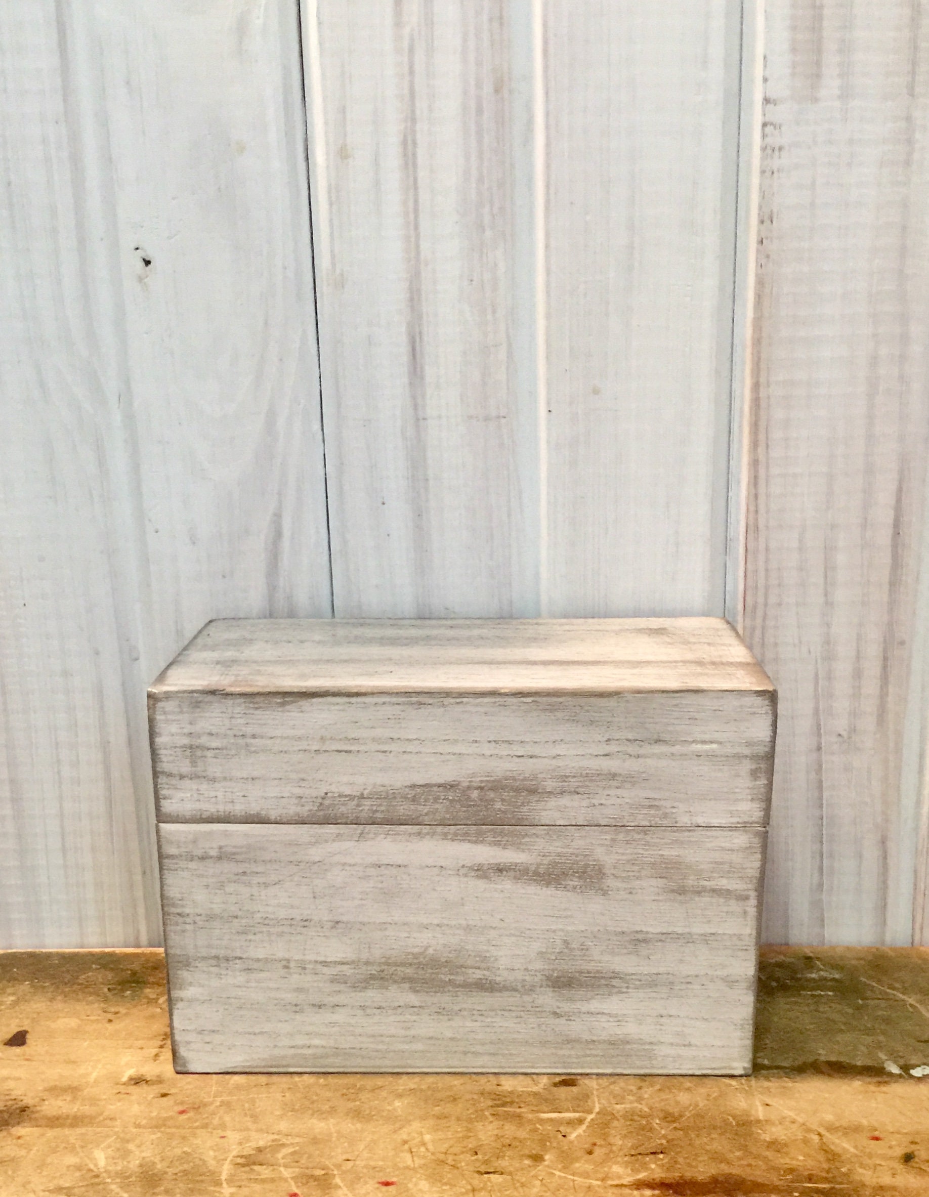 Recipe Box in Soft White Card File Box Pick your color | Etsy