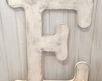 Ampersand in Soft White 18 Inch Letter Cottage Chic and Distressed Pick ...