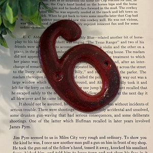 Vintage Inspired Cast Iron Numbers Six or Nine in Fire Engine Red~house ...
