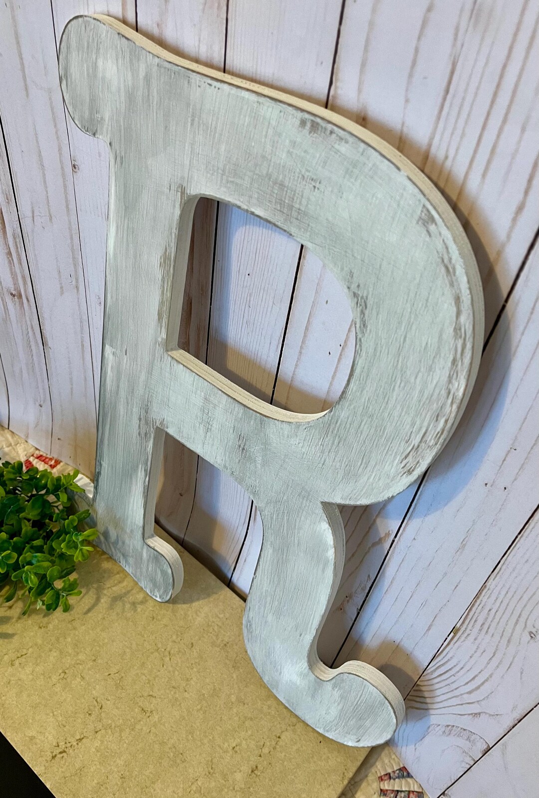 Wooden Letter R in Soft Black 18 Inch Letter Wall Mount cottage Chic ...