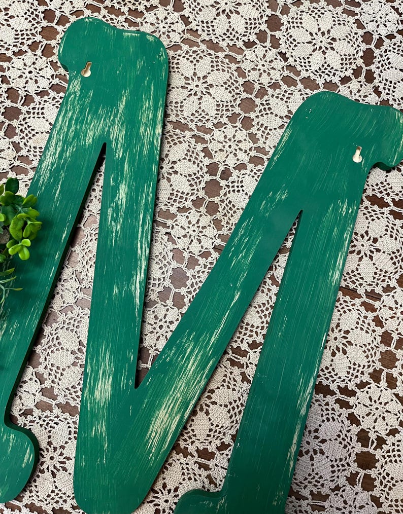 18 Inch Letter M in Real Green ~ 18 Inch Letter ~ Cottage Chic and ...