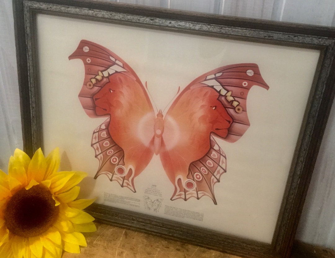 Vintage Aquarian Age Butterfly ~ LEO Le Lion Signes du Zodiaque ...