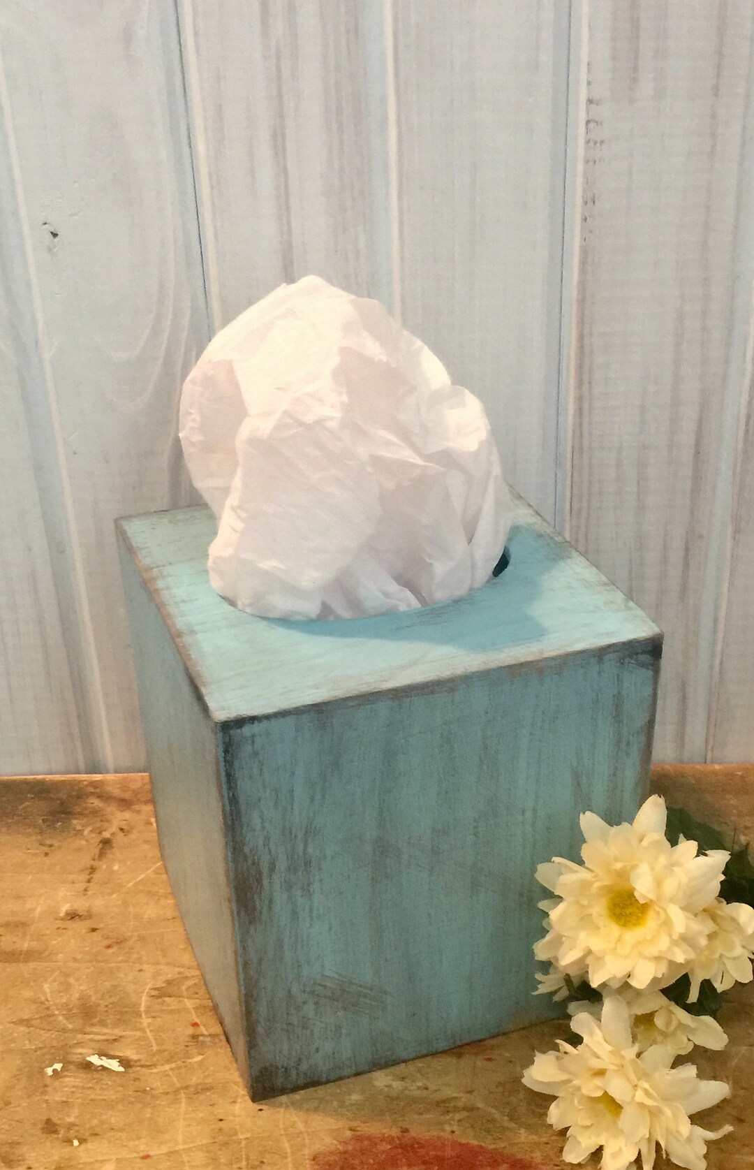 Wooden Tissue Box in Bird Egg Blue ~ Tissue Cover ~ Square Tissue Box ...