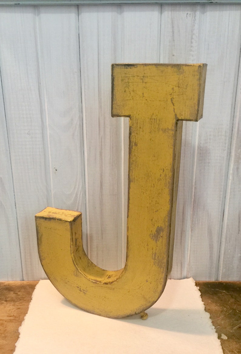 Letter J in Mustard Yellow 16 Inches Tall Free Standing - Etsy
