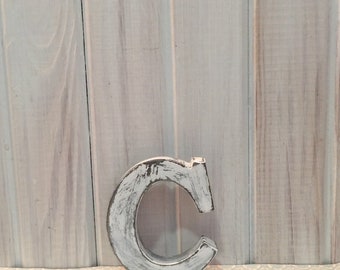 Vintage Inspired Metal Letter C Distressed Letter | Etsy