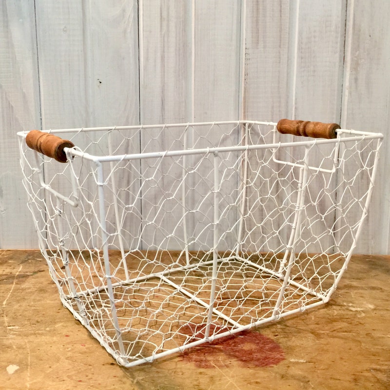 White Basket - Etsy