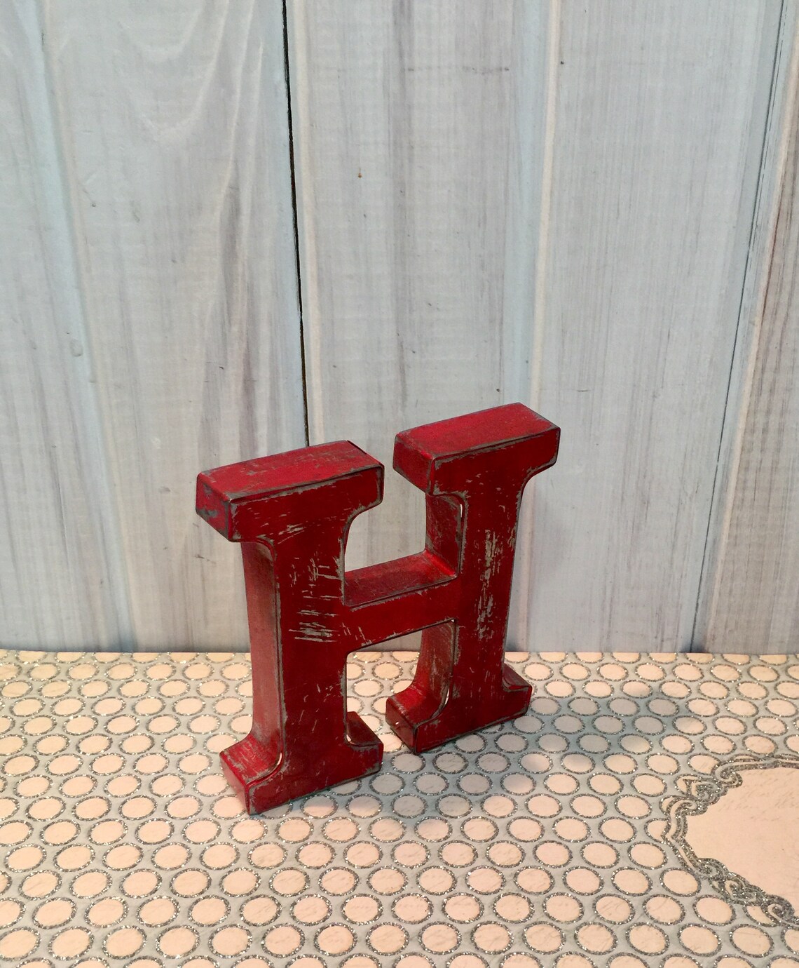 Vintage Inspired Metal Letter H Distressed Letter Fire - Etsy