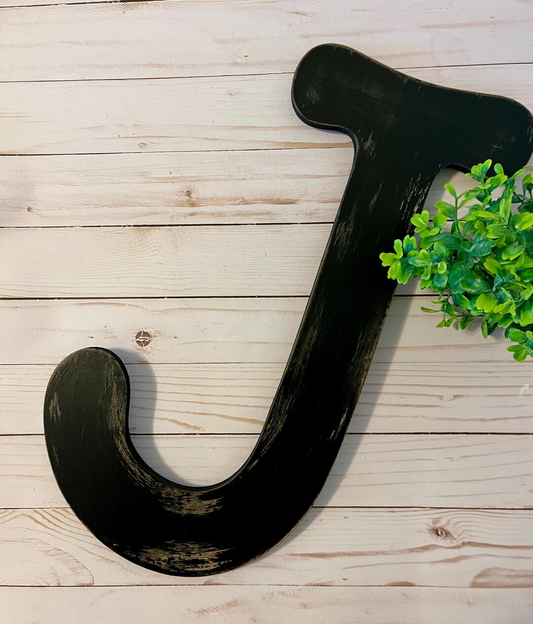 Letter J in Soft Black ~ 18 Inch Letter ~ Wall Mount With Keyhole ...