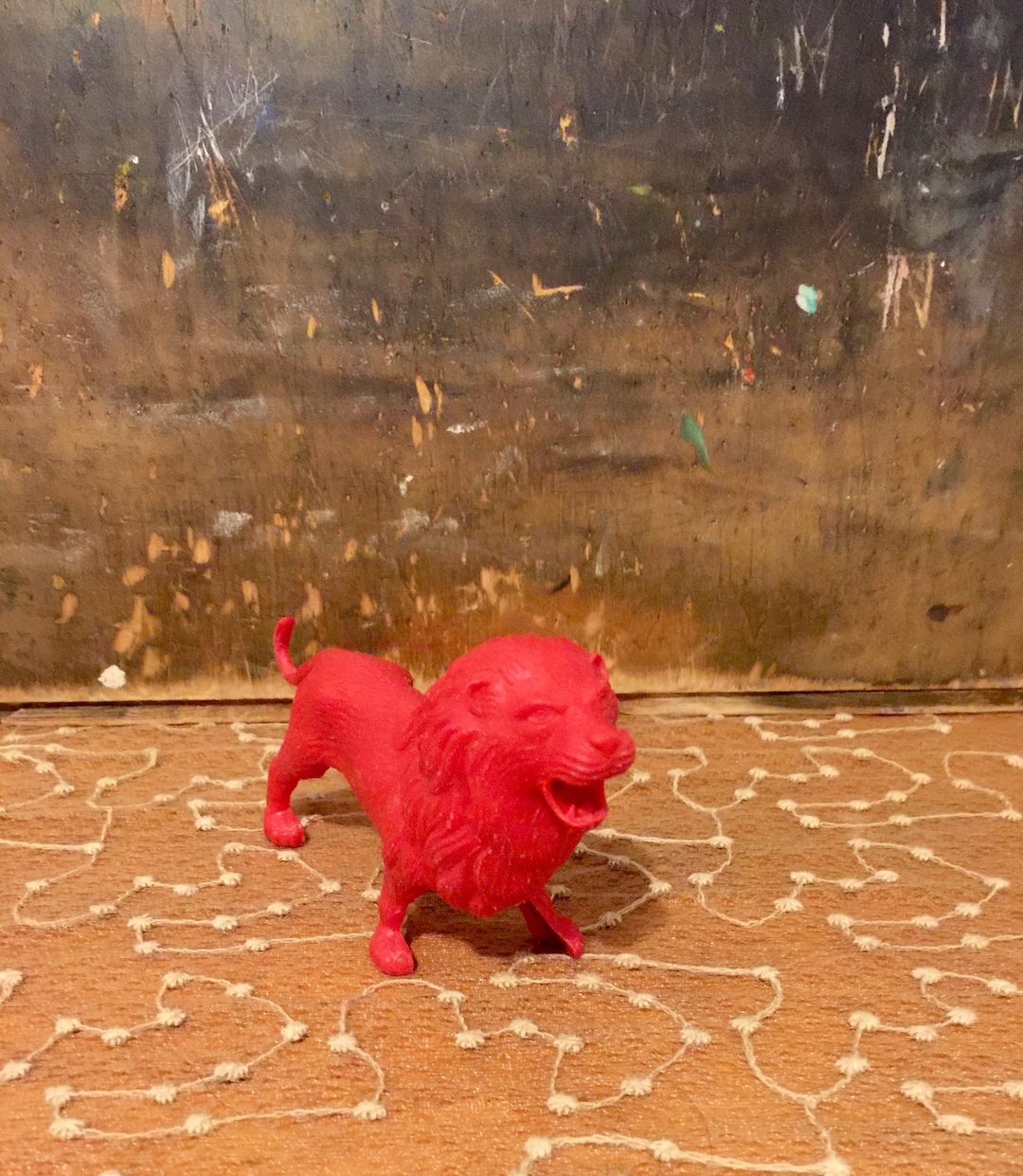 Vintage Plastic Lion Red Plastic Lion Blow Plastic Lion - Etsy