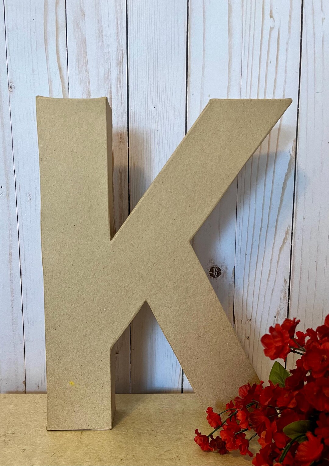 Twelve Inch Letter K Paper Mache Letter ~ Unfinished Letter K ~ Free ...