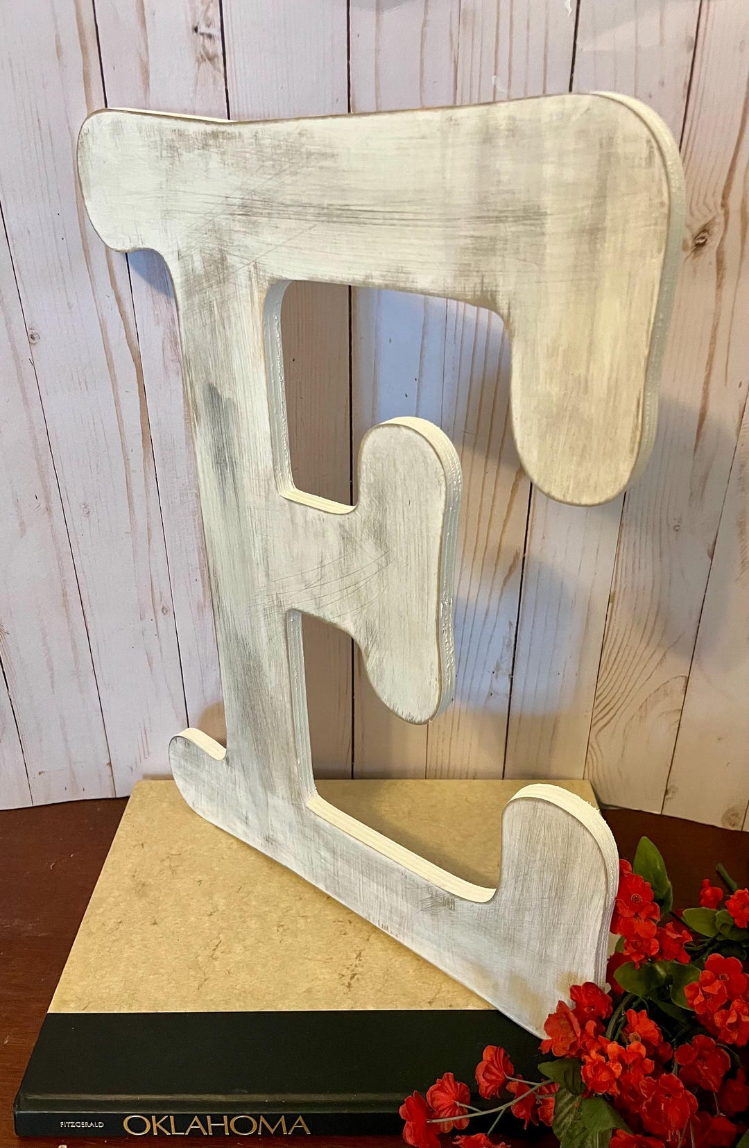 Large Letter E in Soft White ~ 18 Inch Letter ~ Distressed Letter ...