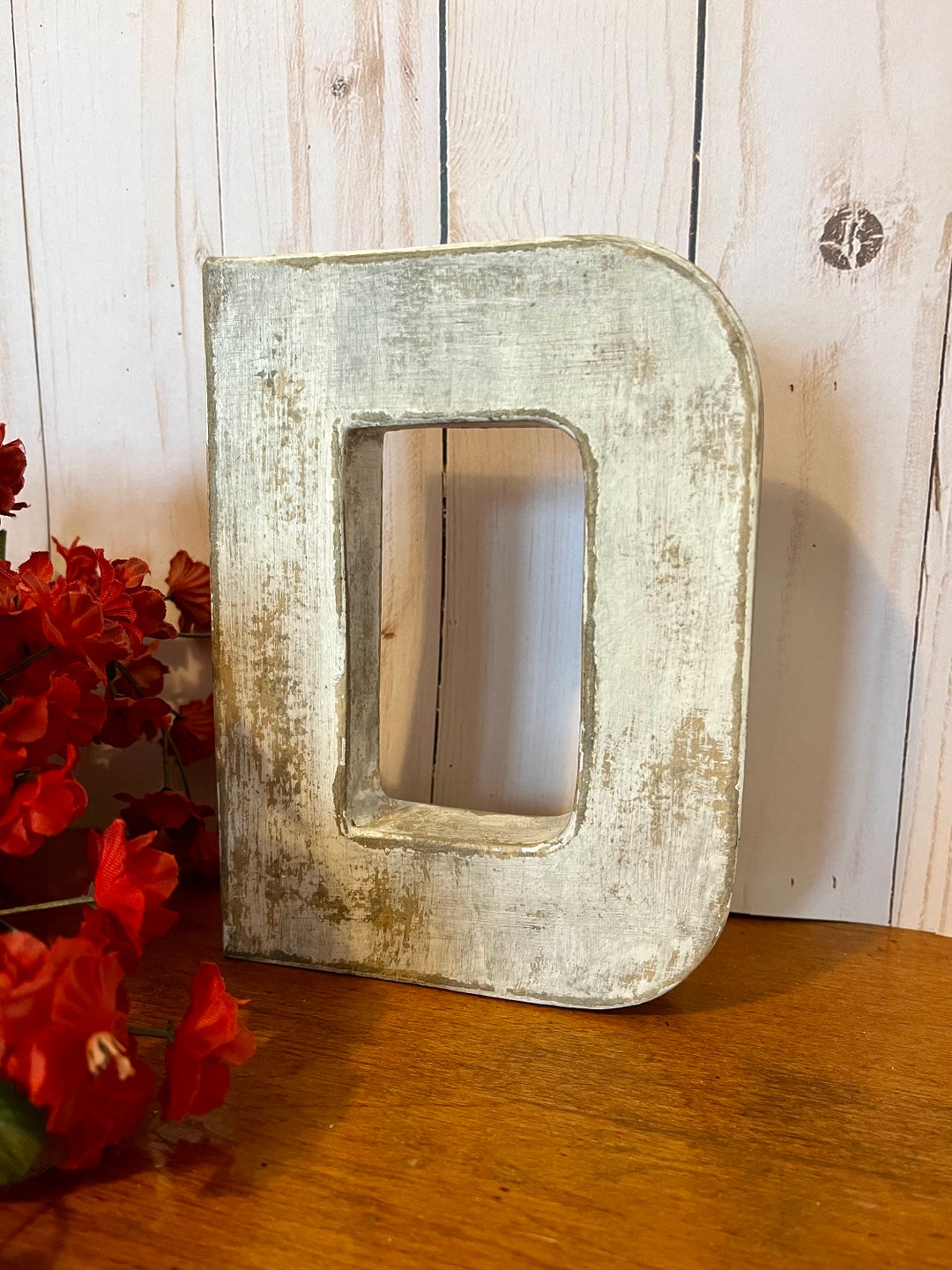 Eight Inch Letter D in Soft White ~ Free Standing Letter ~ Sturdy Paper ...