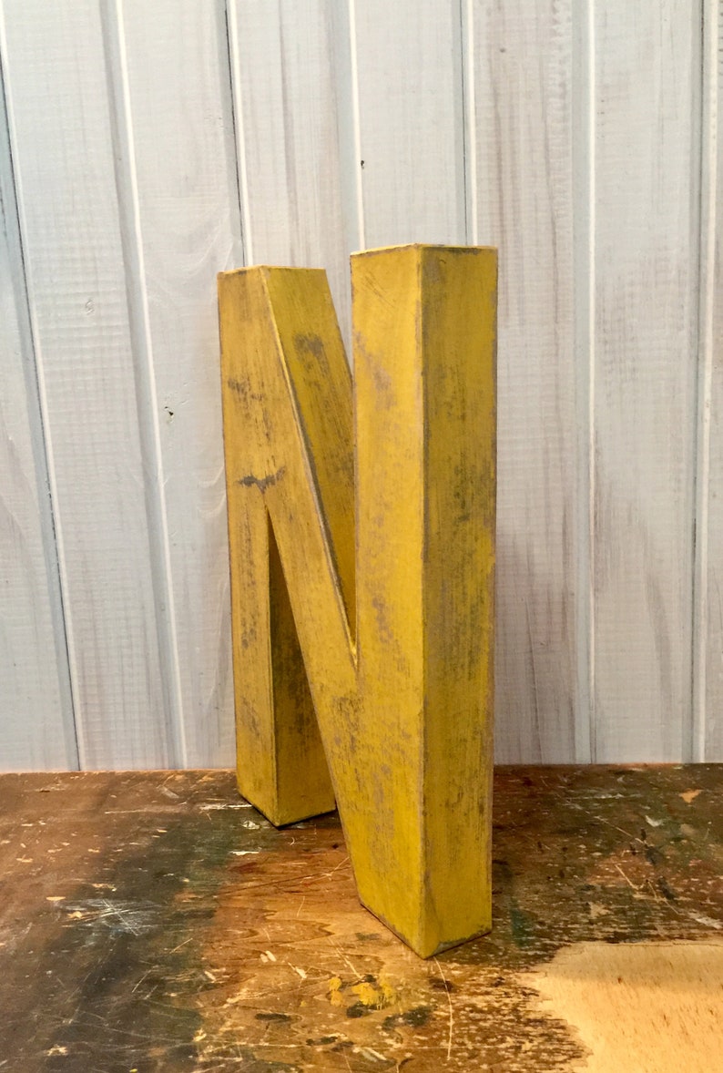 Letter N in Mustard Yellow Sturdy Paper Mache Letter - Etsy