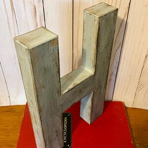 Letter H in Soft Grey ~ 12 Inches Tall Letter ~ Free Standing ~ Cottage ...