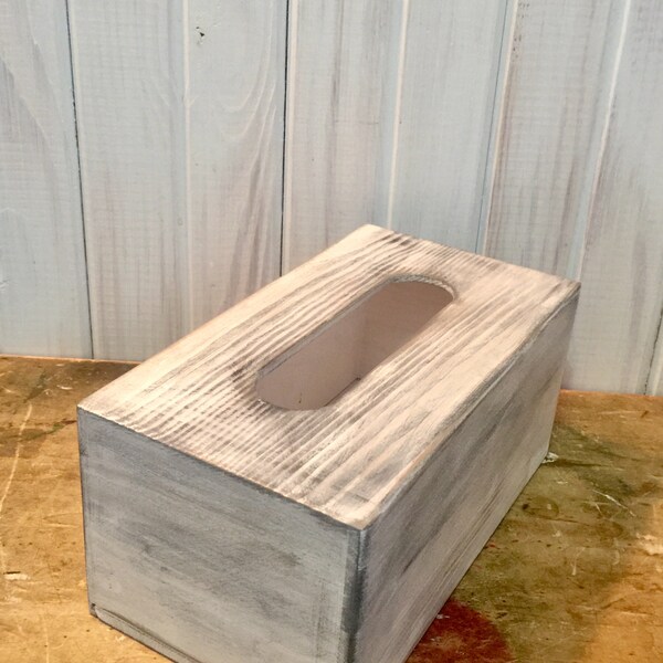 White Distressed Box - Etsy