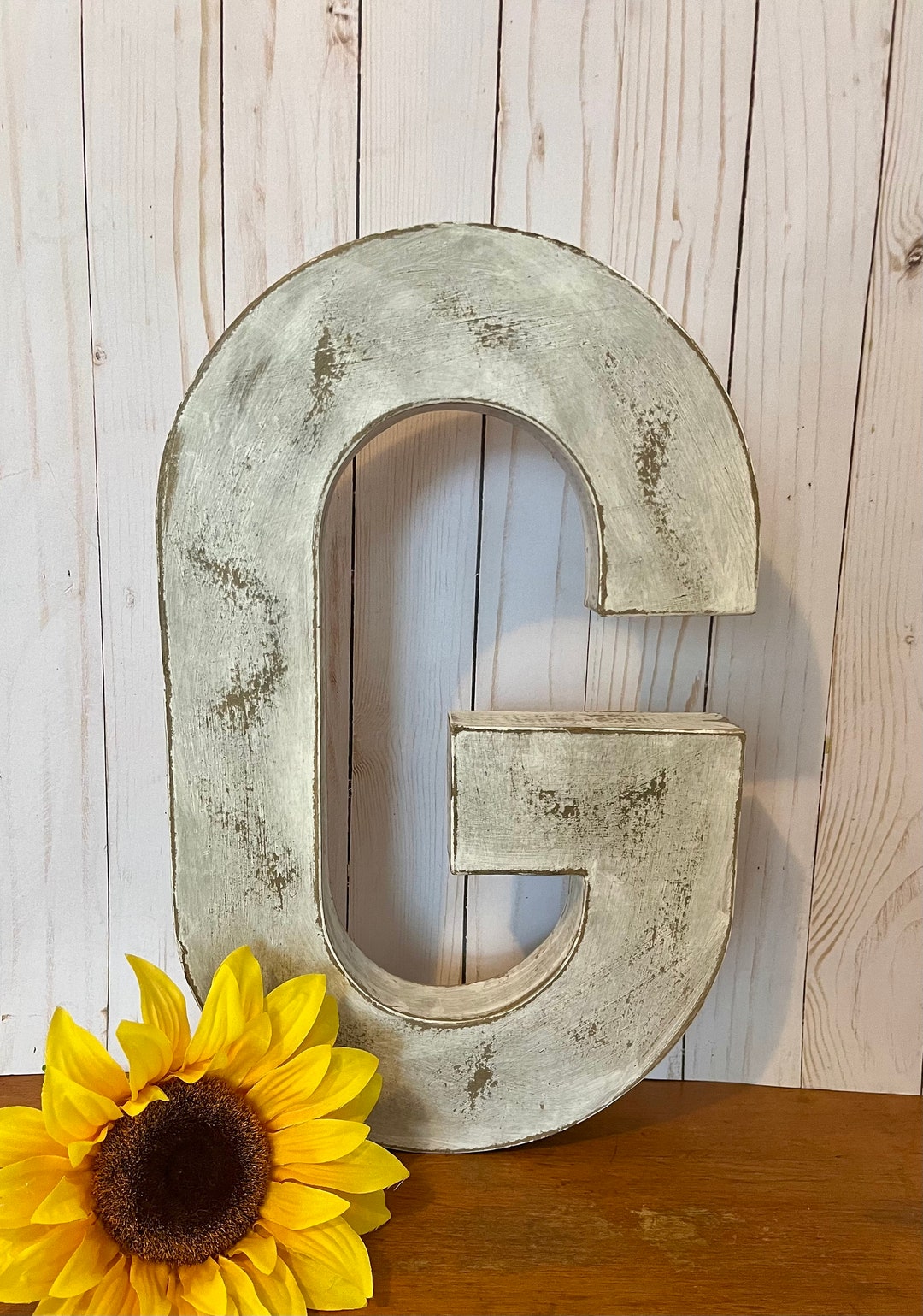 16 Inch Tall Letter G in Soft White ~ Free-standing Letter G ...
