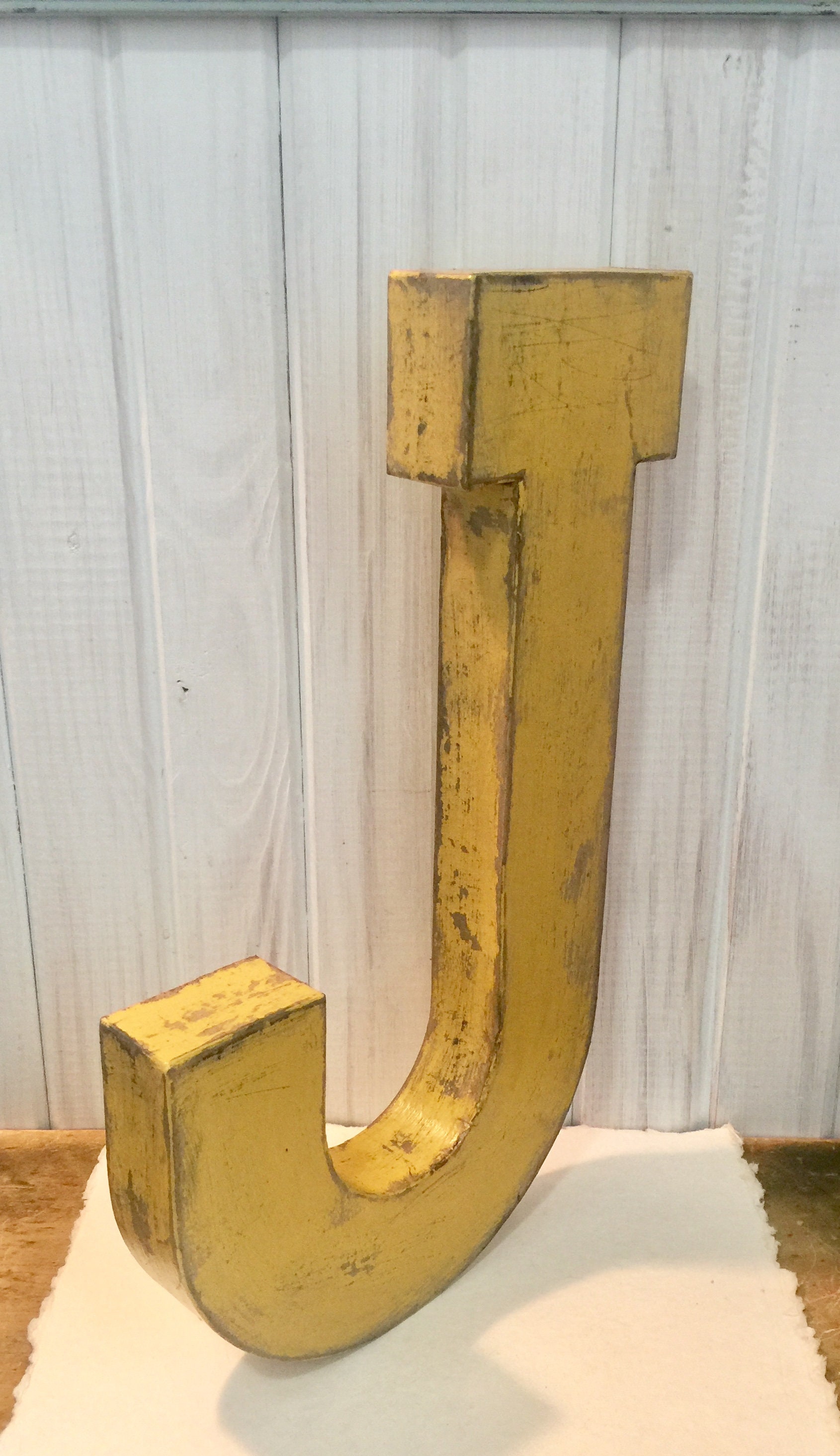 Letter J in Mustard Yellow 16 Inches Tall Free Standing | Etsy