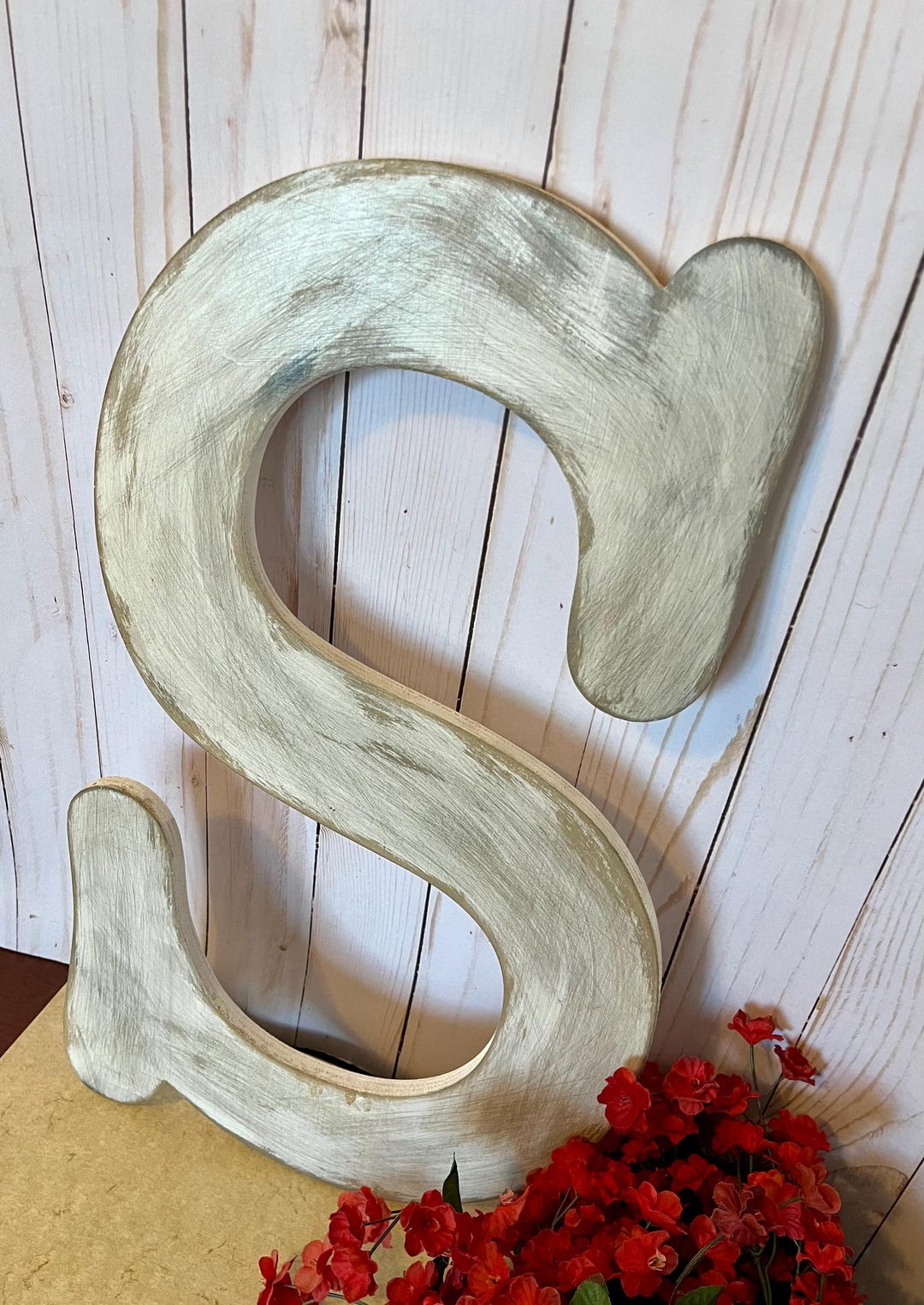 Wooden Letter S in Soft White ~ 18 Inch Letter ~ Wall Mount ~cottage ...