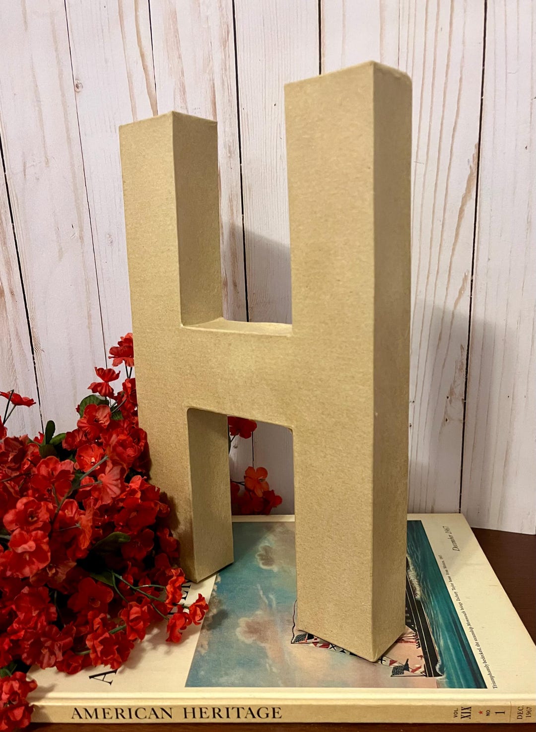 Twelve Inch Letter H ~ Paper Mache Letter H ~ Unfinished Letter ~ Craft ...