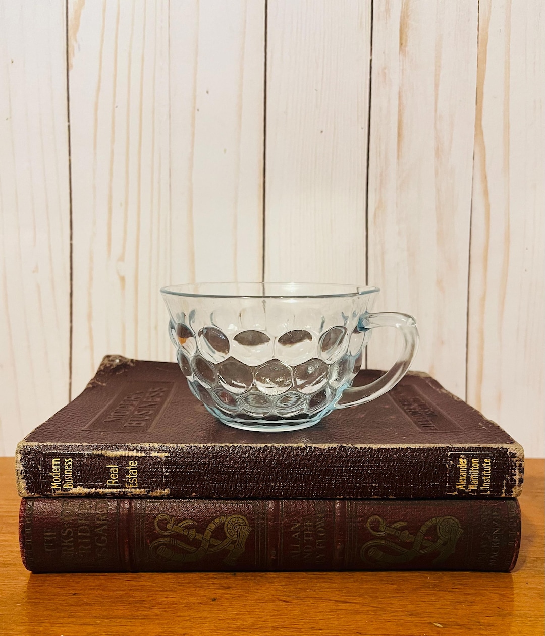 Vintage Anchor Hocking Fire King Blue Bubble Glass Punch Cup ~ Vintage ...