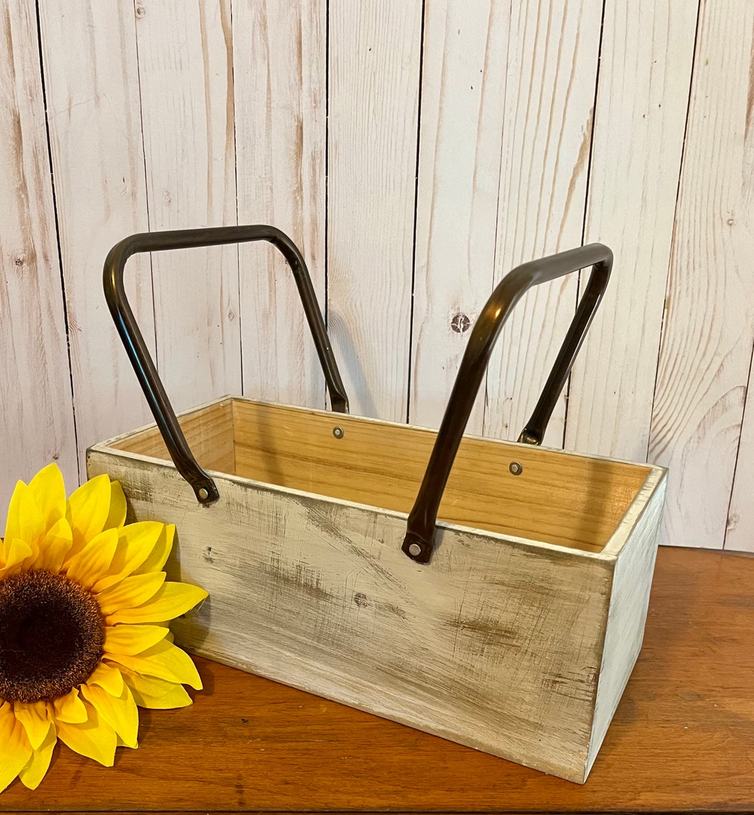 Wooden Box With Handles ~ Wooden Crate ~ Planter Box ~ Distressed ...