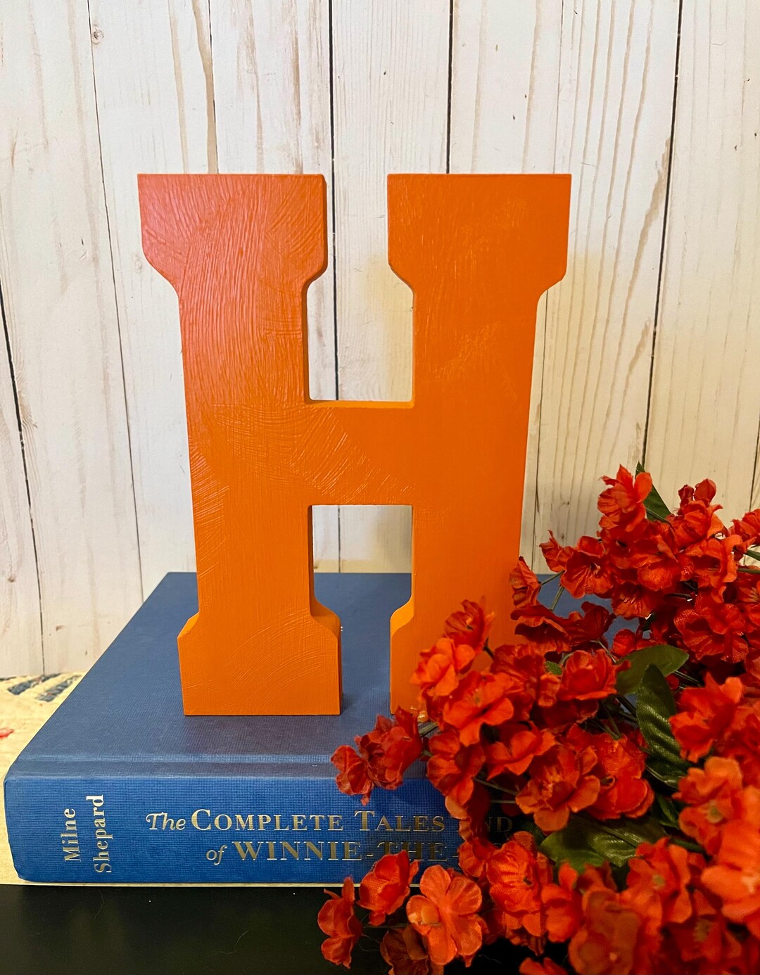 Wooden Letter H in Burnt Orange ~ Eight Inch Letter ~ Pick Your Color ...