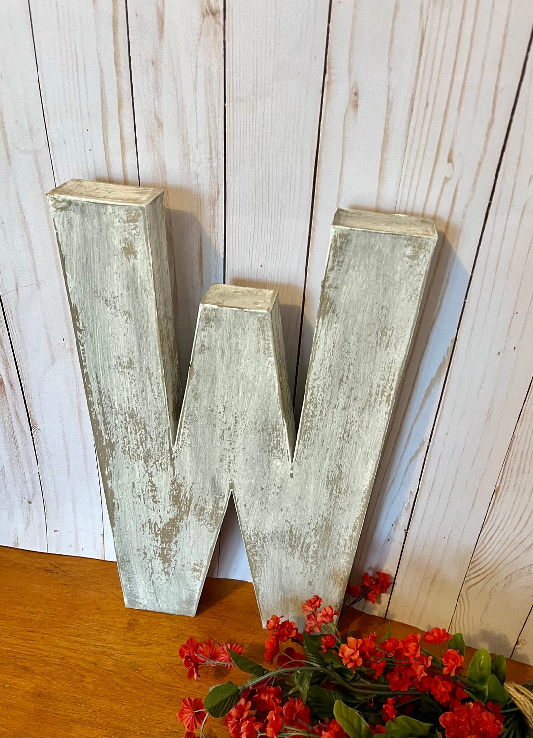 Large Letter W in Soft White ~~ Twelve Inch Letter ~~ Sturdy Paper ...