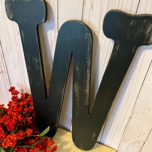 Wooden Letter W in Soft Black ~ 18 Inch Letter ~ Wall Mount ~cottage ...