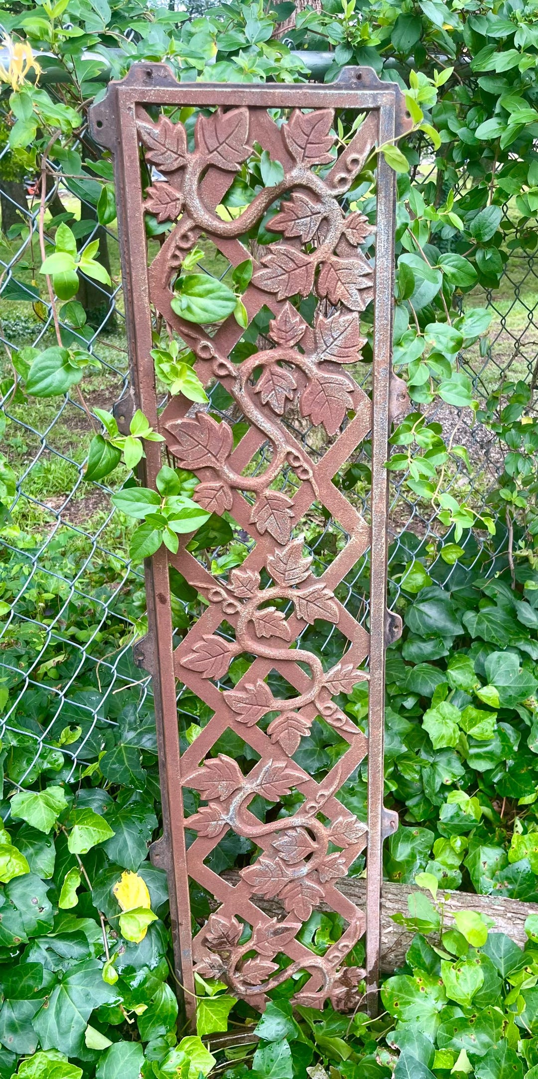 Vintage Cast Iron Shutter ~ Ivy Motif ~ Garden Trellis ~ Ornate House ...