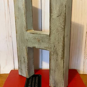 Letter H in Soft Grey ~ 12 Inches Tall Letter ~ Free Standing ~ Cottage ...