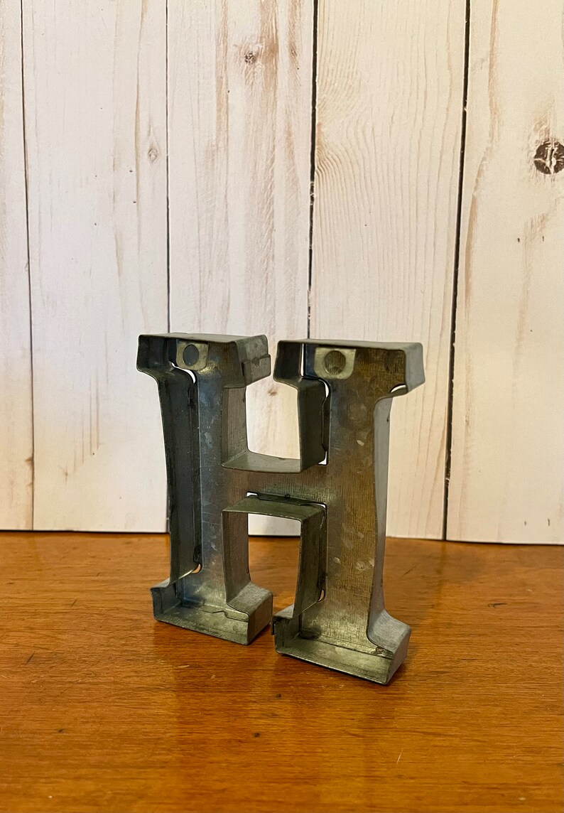 Galvanized Metal Letter H ~ Metal Letter ~ Metal Letter for Crafting ...
