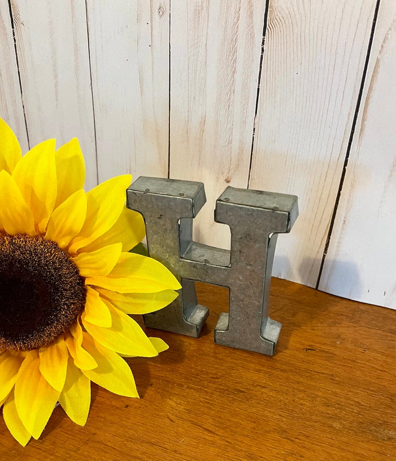 Galvanized Metal Letter H ~ Metal Letter ~ Metal Letter for Crafting ...