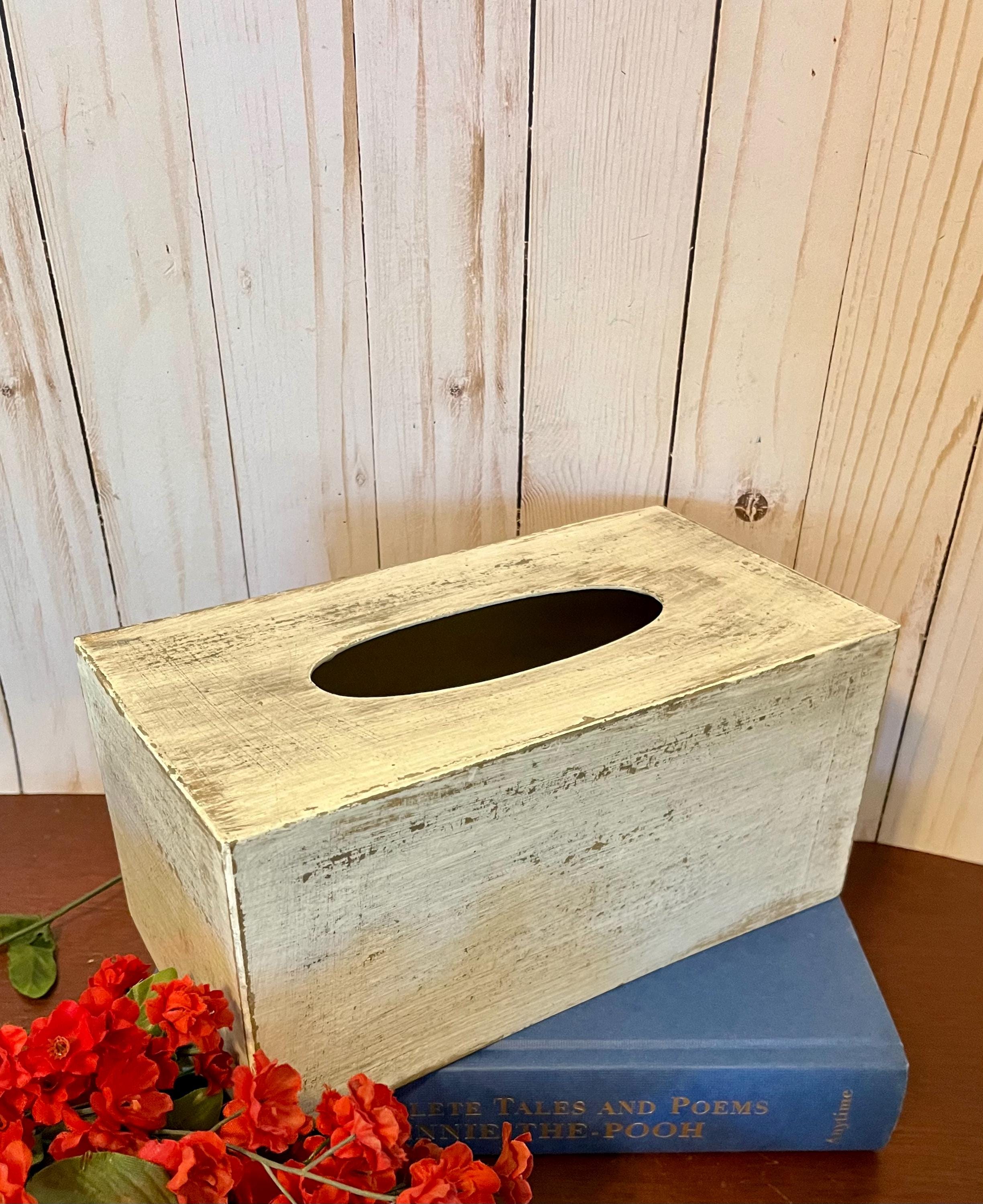 Tissue Box Cover in Soft White ~ Rectangular Tissue Box Holder ~ Paper ...