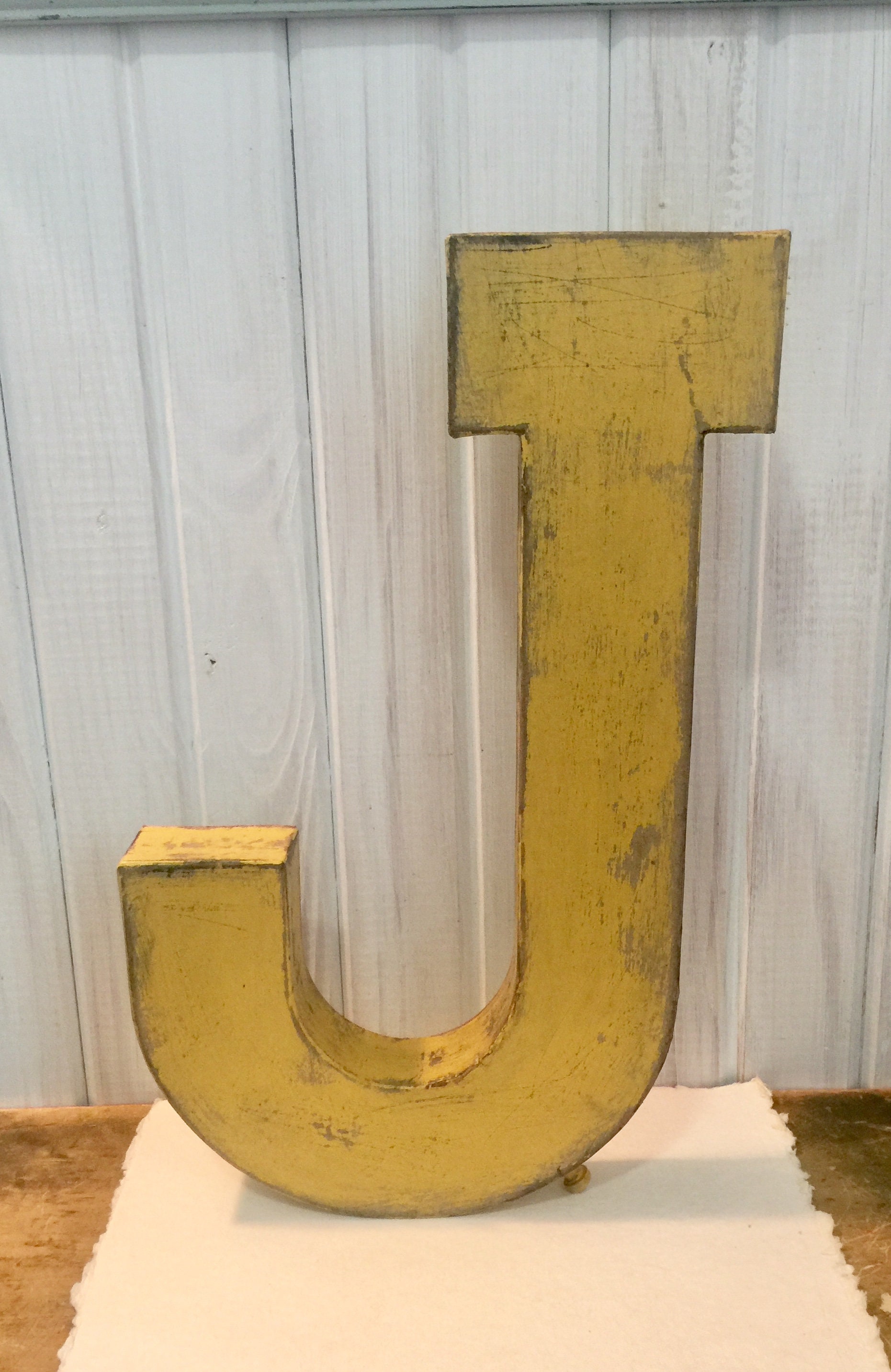 Letter J in Mustard Yellow 16 Inches Tall Free Standing | Etsy