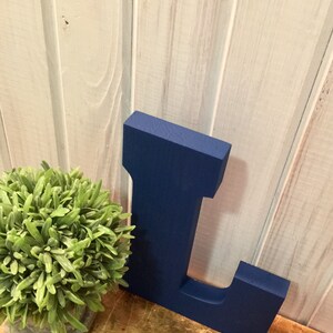 Wooden Letter, Letter L in Navy Blue, Wall Hanging Letter, Shelf Letter ...