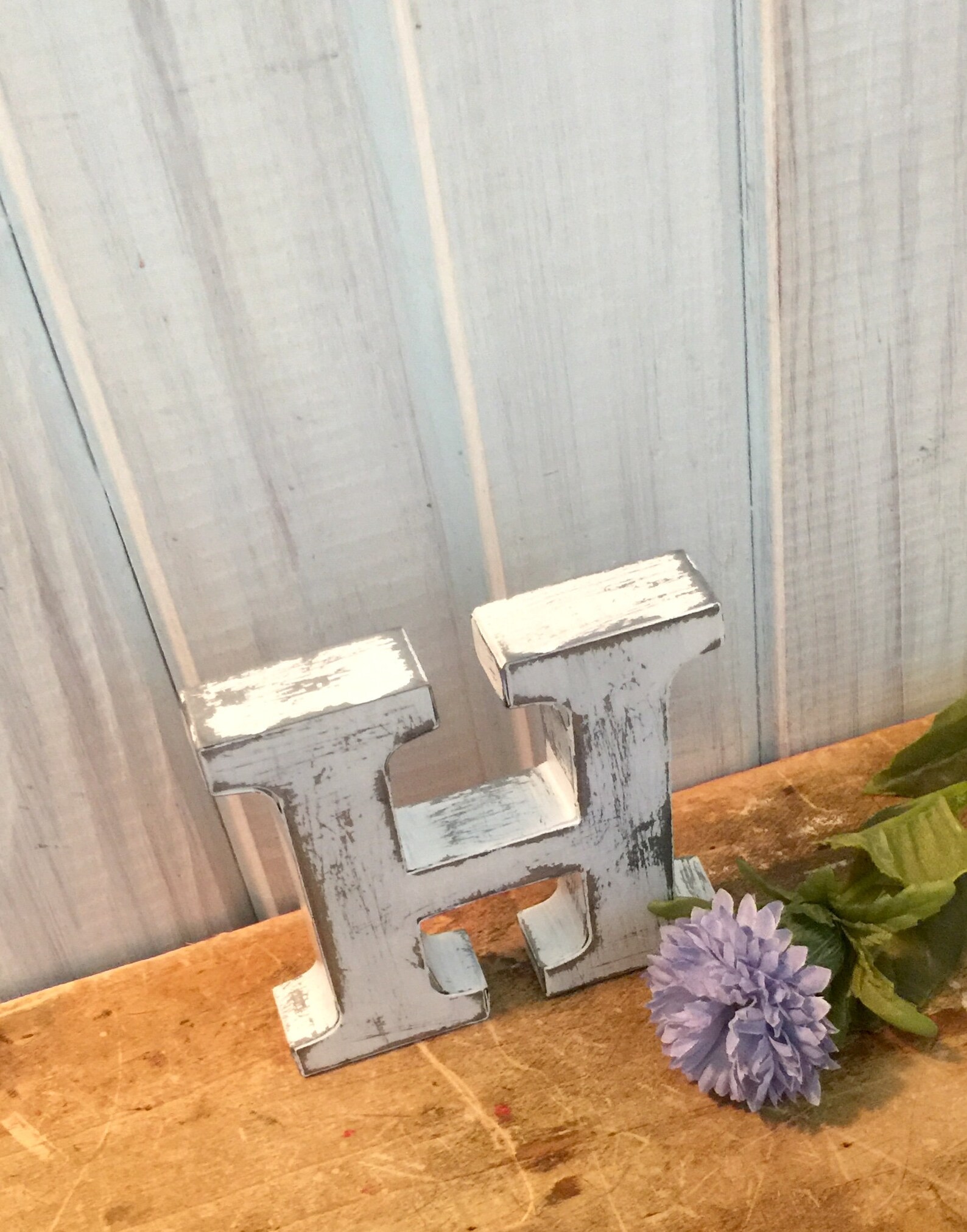 Vintage Inspired Metal Letter H Distressed Letter Soft - Etsy