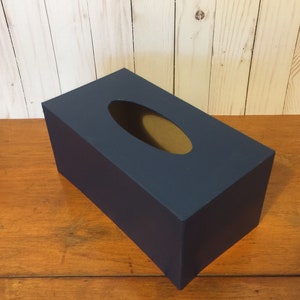 Tissue Box in Navy Blue ~ Rectangular Tissue Box Holder ~ Paper Mache ...