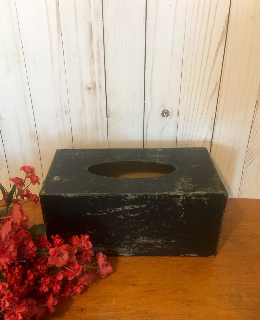Tissue Box in Soft Black ~ Rectangular Tissue Box Holder ~ Paper Mache ...