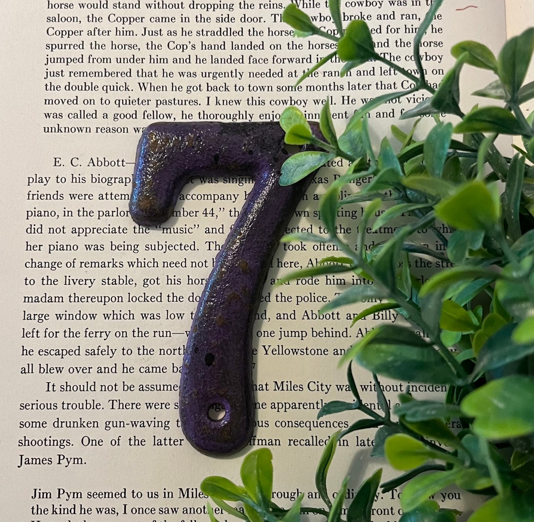 Vintage Inspired Cast Iron Number 7 in Deep Purple~house Numbers ...